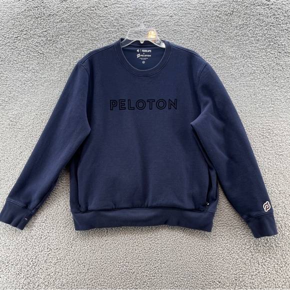 Peloton | Shirts | Four Laps Peloton Sweatshirt Navy Blue Heavyweight ...